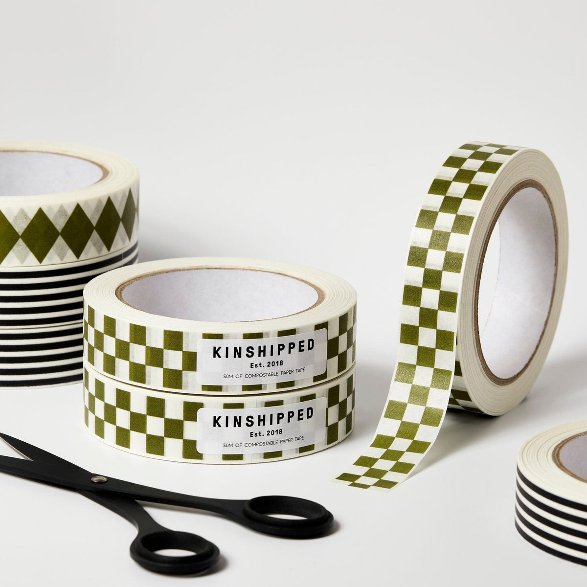 Kinshipped Green Checkerboard Paper Tape – Kate Sheridan